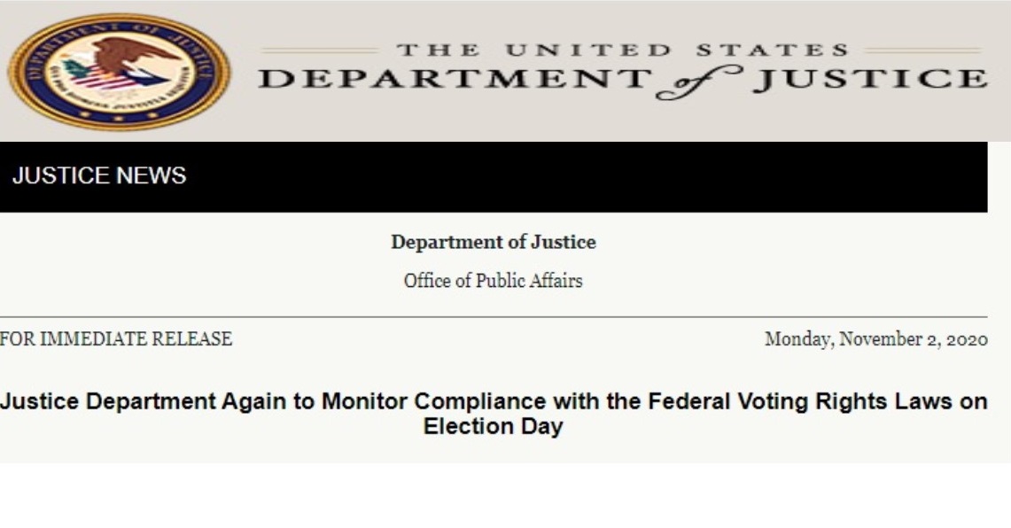 Justice Department Again to Monitor Compliance with the Federal Voting ...